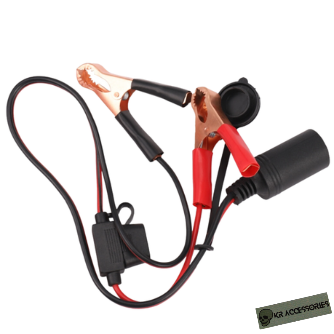 Automotive Battery Clamps to Female Cigarette Plug with Inline Fuse ...