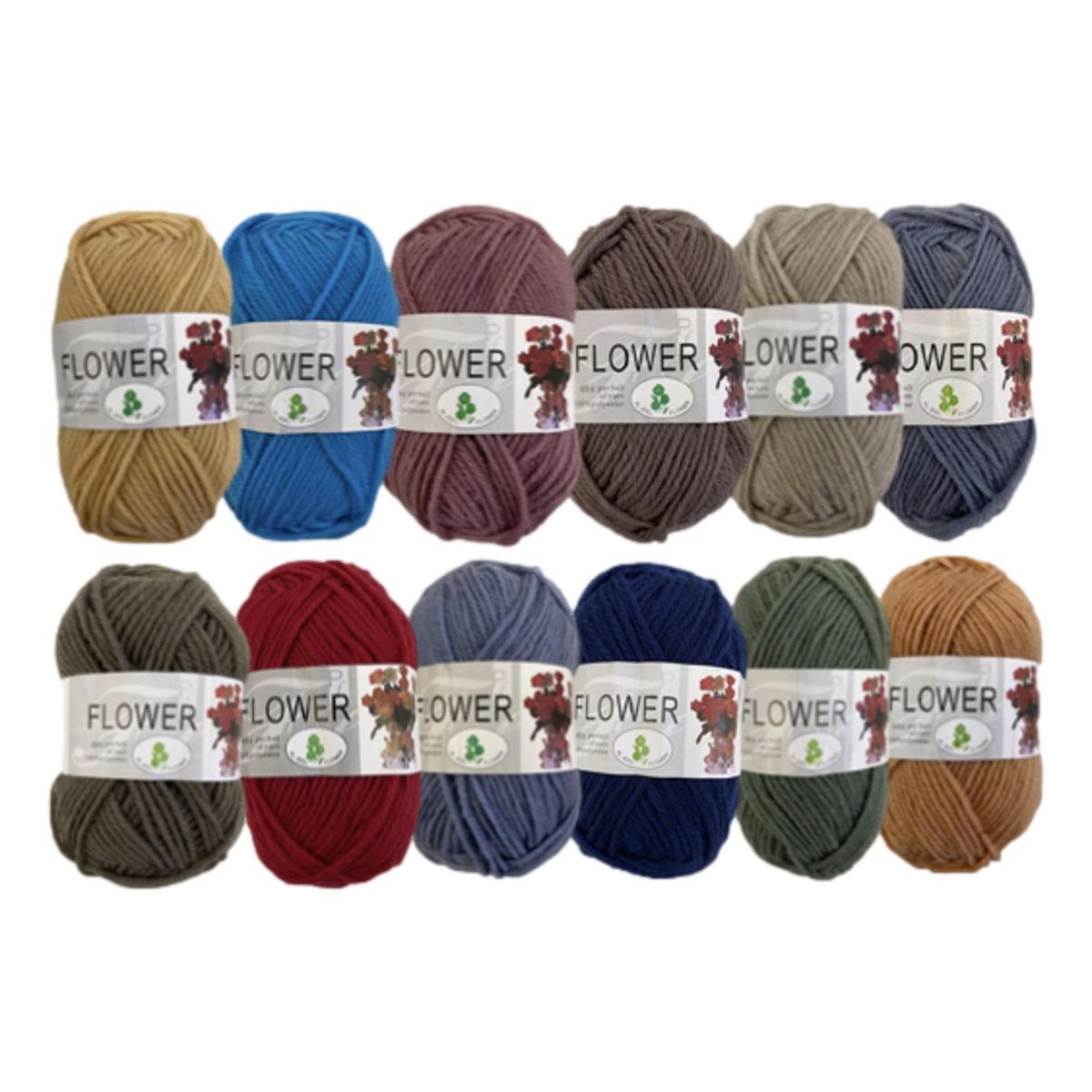 Double Knitting Polyester Yarn Mixed Colours 40g (Pack of 12) | Shop ...