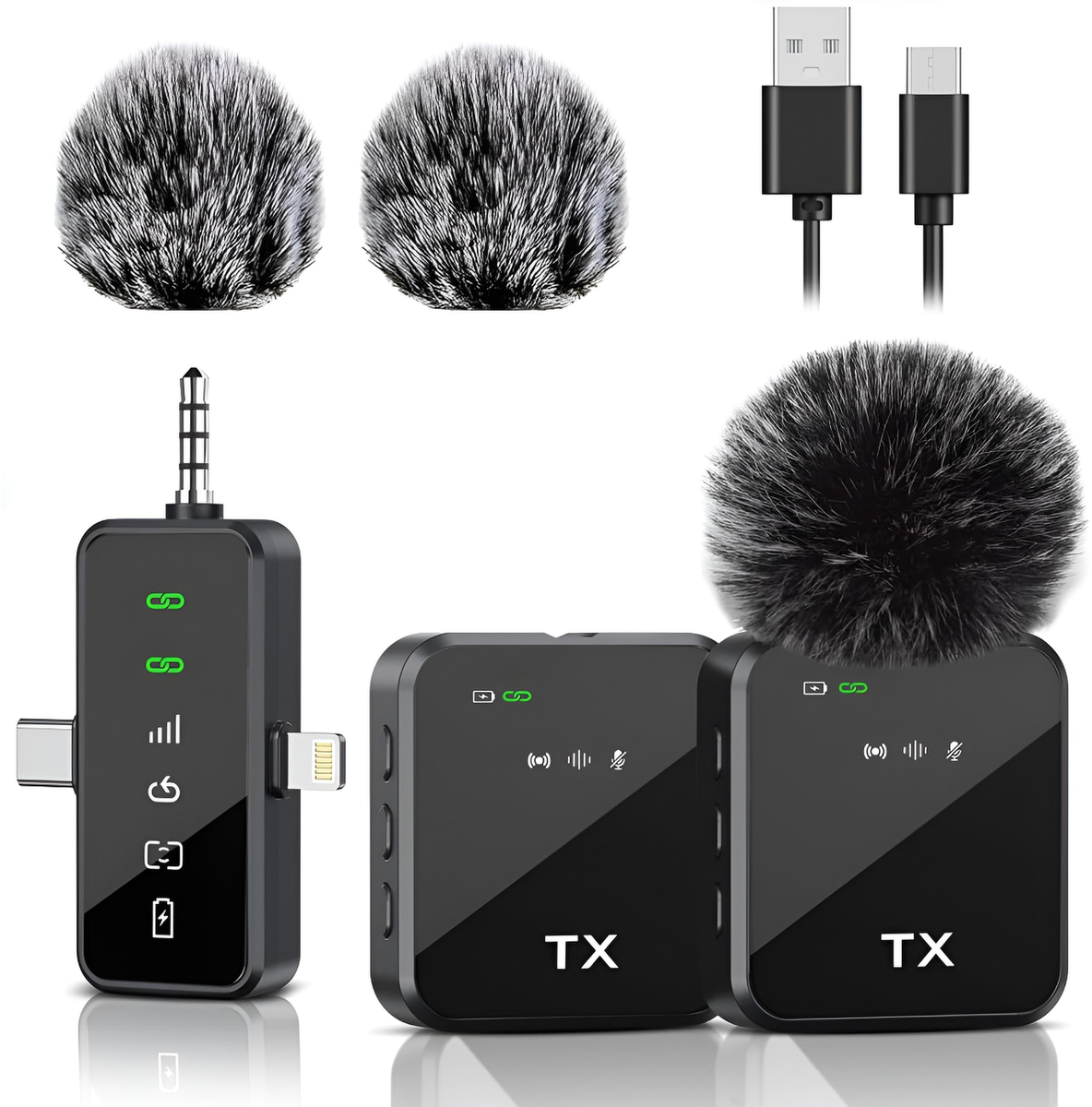 3 in 1 Mini Microphone Wireless Lavalier Microphone for Laptop Camera ...