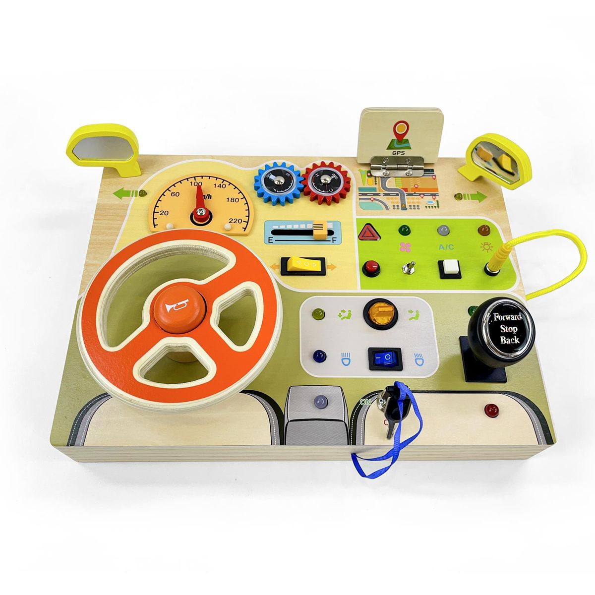 Chenshia Montessori Busy Board ECD Toy-Wooden Sensory Travel Toddlers ...