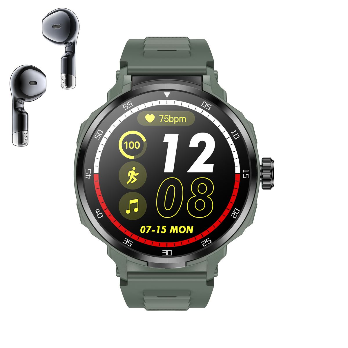 2-in-1 Smart Watch + TWS Earbuds - 1.46" 360x360 TFT, NFC | Shop Today ...