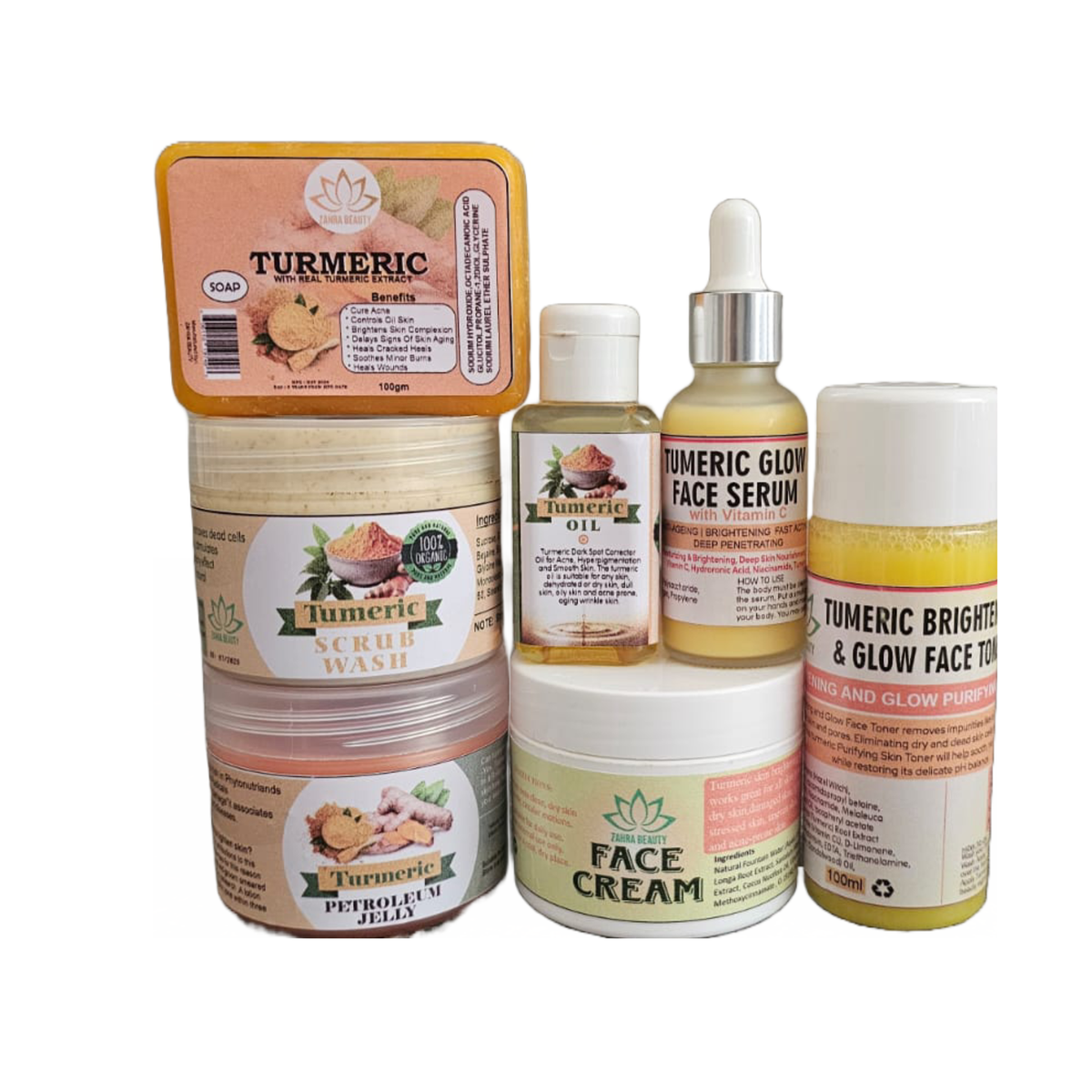 Tumeric Full Body Set- 7 Products For Dark Sports and Hyperpigmentation ...