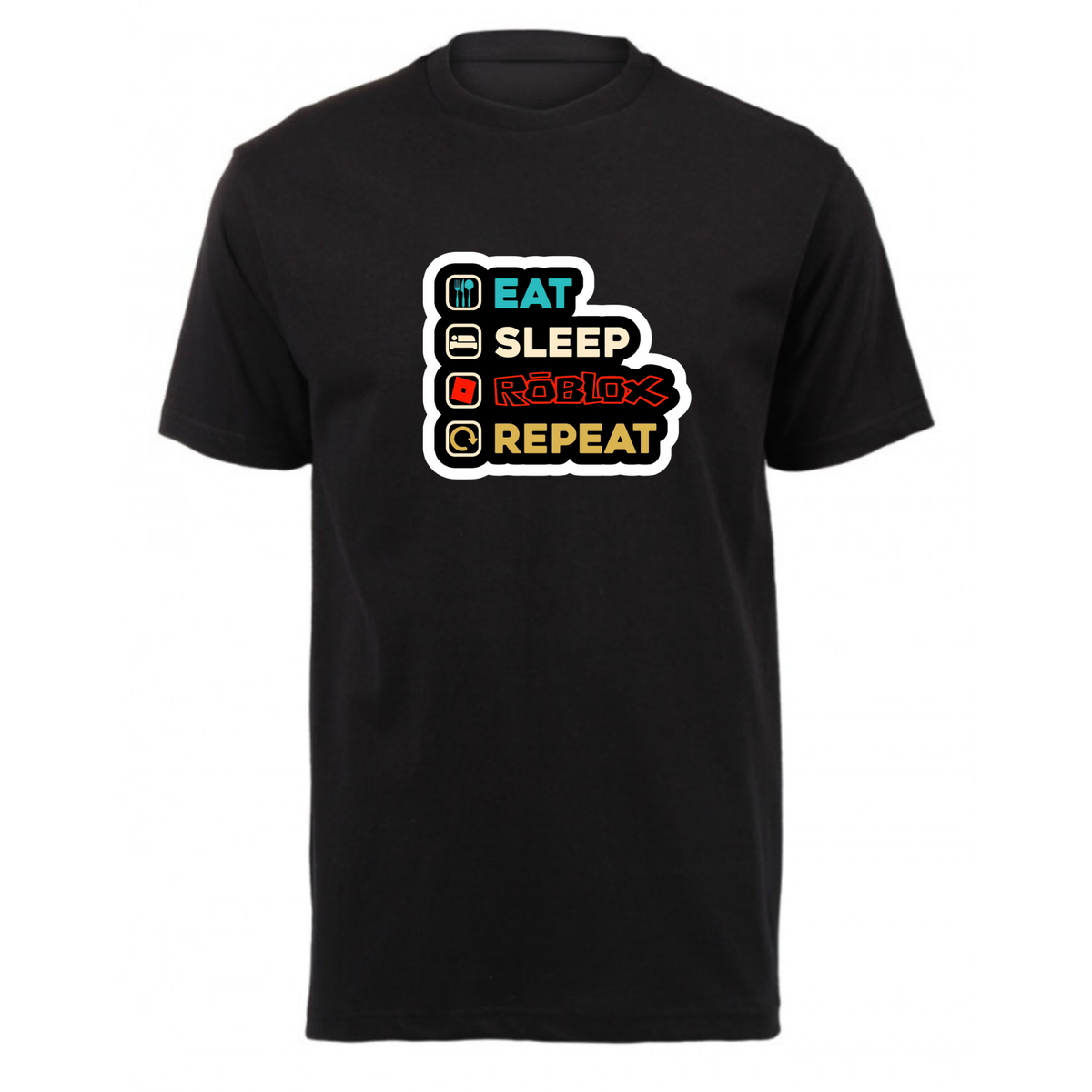 Unisex Black Cotton Short Sleeve Crew Neck T-shirt - Roblox 1 | Shop ...