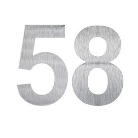 Sleek Stainless Steel House Number 58 - Modern, Durable, 228mm Thick ...