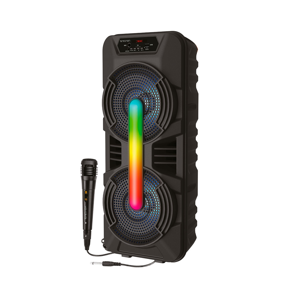 8-in-1 Bluetooth Portable Party Speaker with Mic Karaoke Sound System ...