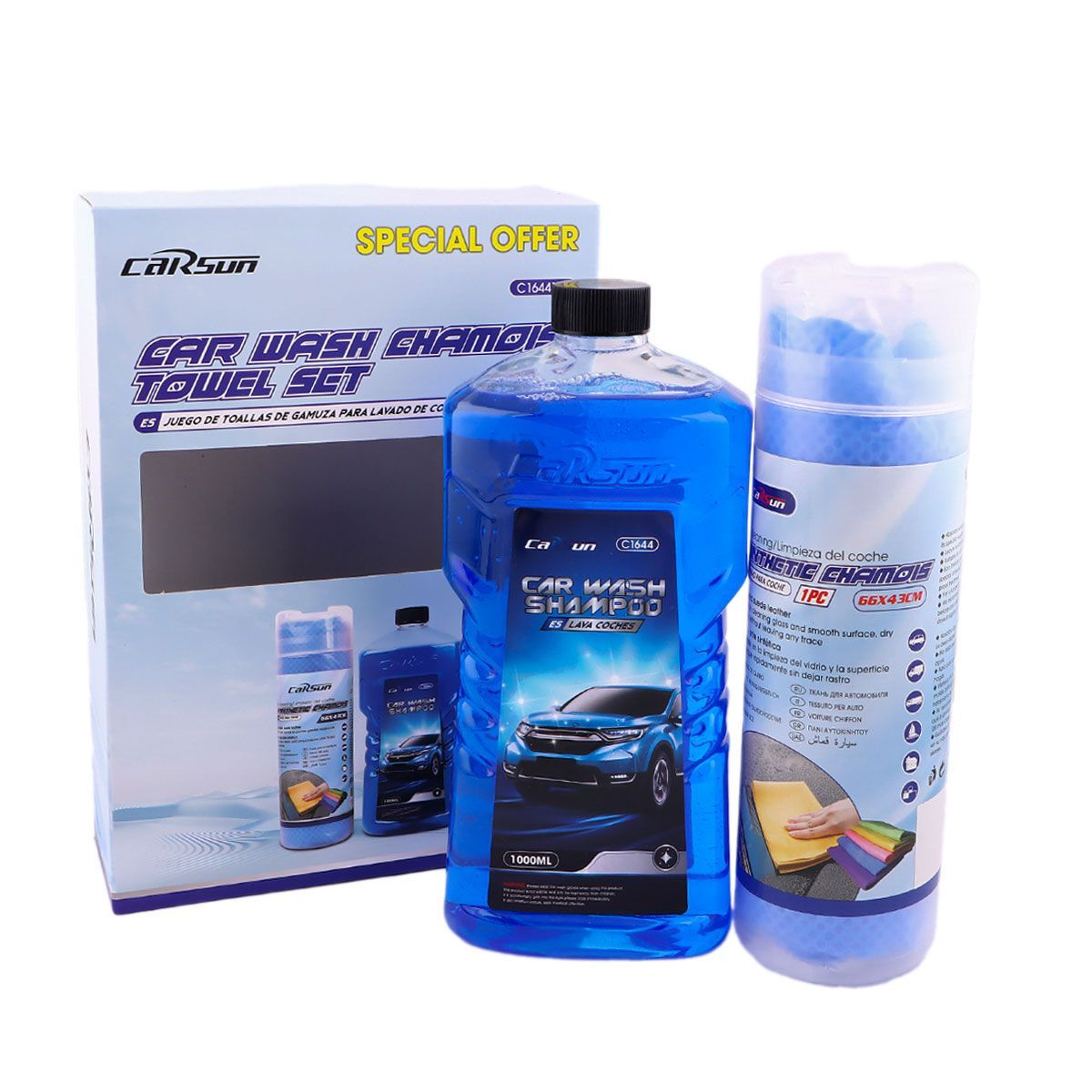 Carsun Car Wash Cleaning Shampoo 1000ml Set with Chamois Towel | Shop ...