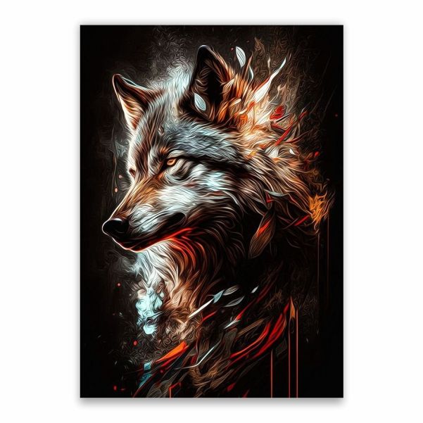 Decorative Wolf Red Poster - A1 | Shop Today. Get it Tomorrow ...