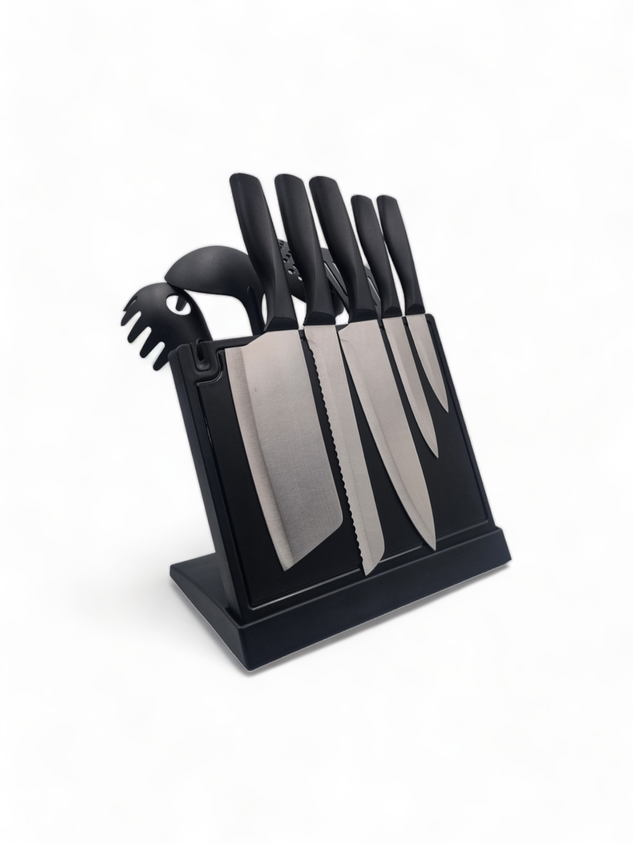 Native Decor 10 Piece Knife & Spatula Set with Magnetic Stand | Shop ...