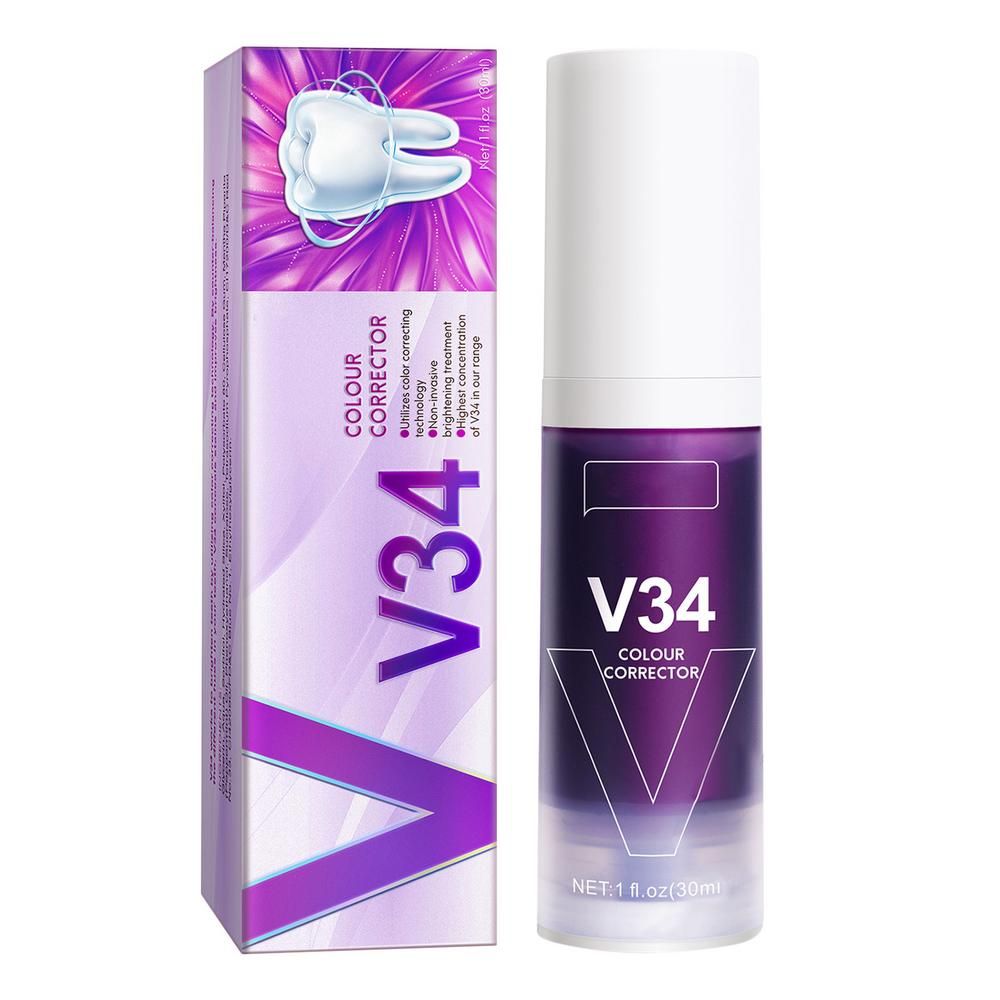 Teeth Whitening V34 Color Corrector Teeth Whitening Foam Toothpaste ...