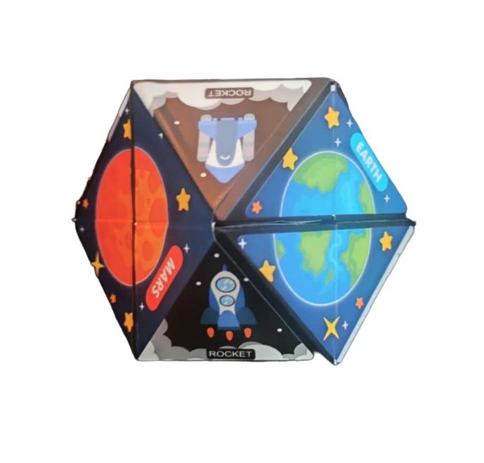 BD Be Unique 3D Magnetic Magic Cube Geometric Block Puzzle Planets Star ...