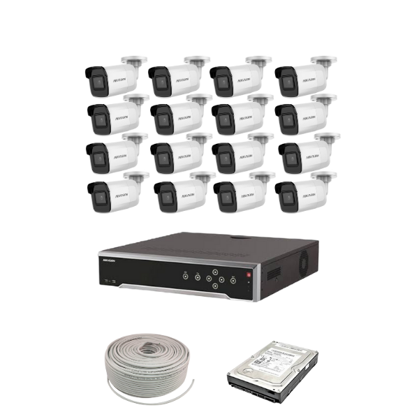 Hikvision 32ch 2MP IP Kit - 16 x Hikvision 2MP IP Bullet Cameras - 30M ...