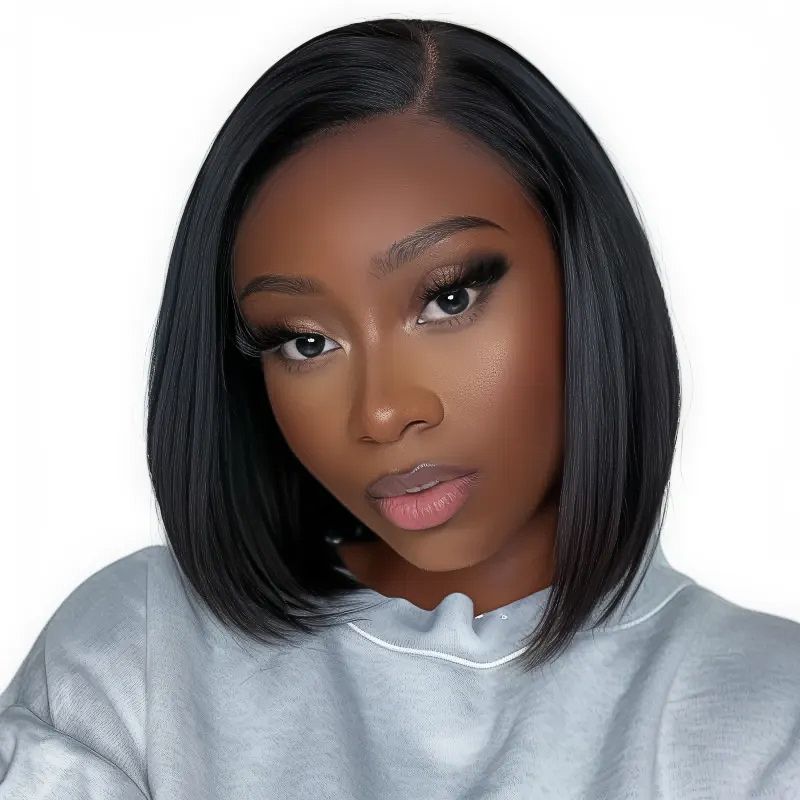 VSP 10" Bob Wig 13x4 HD Lace Front Wig-Brazilian Straight Hair Glueless ...