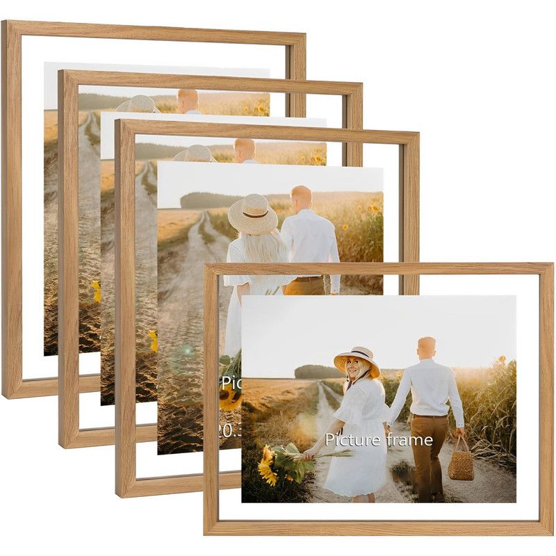 4Pcs Wooden A4 Picture Frame Double-Sided Clear Floating Picture Frames ...