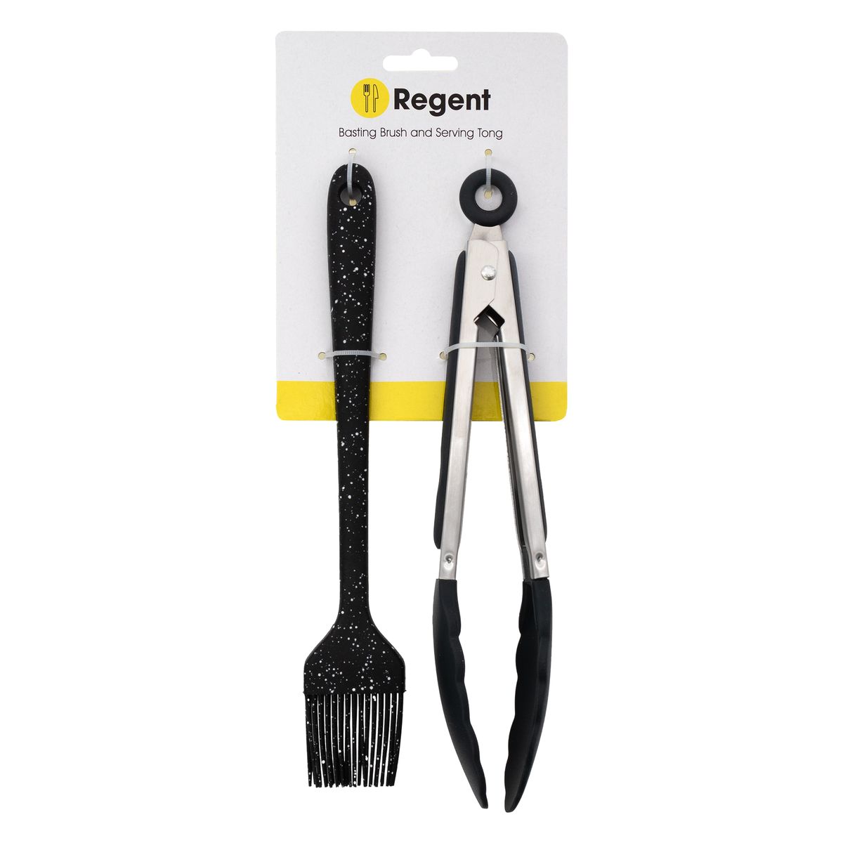 Regent Basting Brush & Serving Tong Set Nylon And St/Stl ...