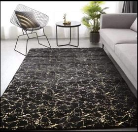 Black Soft Rug with Gold Finish | Shop Today. Get it Tomorrow ...