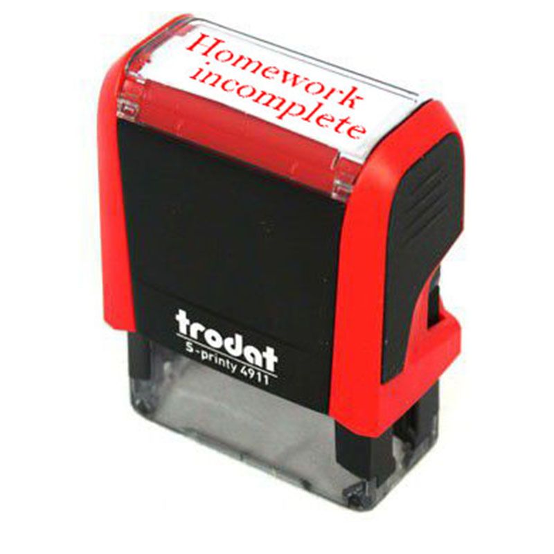 Trodat Stock Stamp - "Homework Incomplete" Teacher Stamp | Shop Today ...