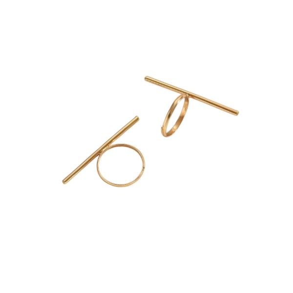 2 Piece - Minimalist Gold Bar Ring Set | Shop Today. Get it Tomorrow! | takealot.com