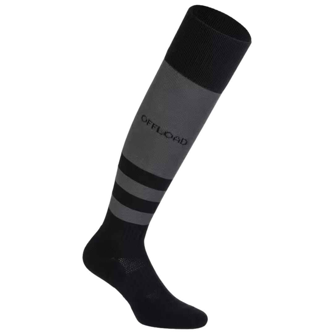 Offload Adult Rugby High-Cut Socks R500 - Black/Grey | Shop Today. Get ...