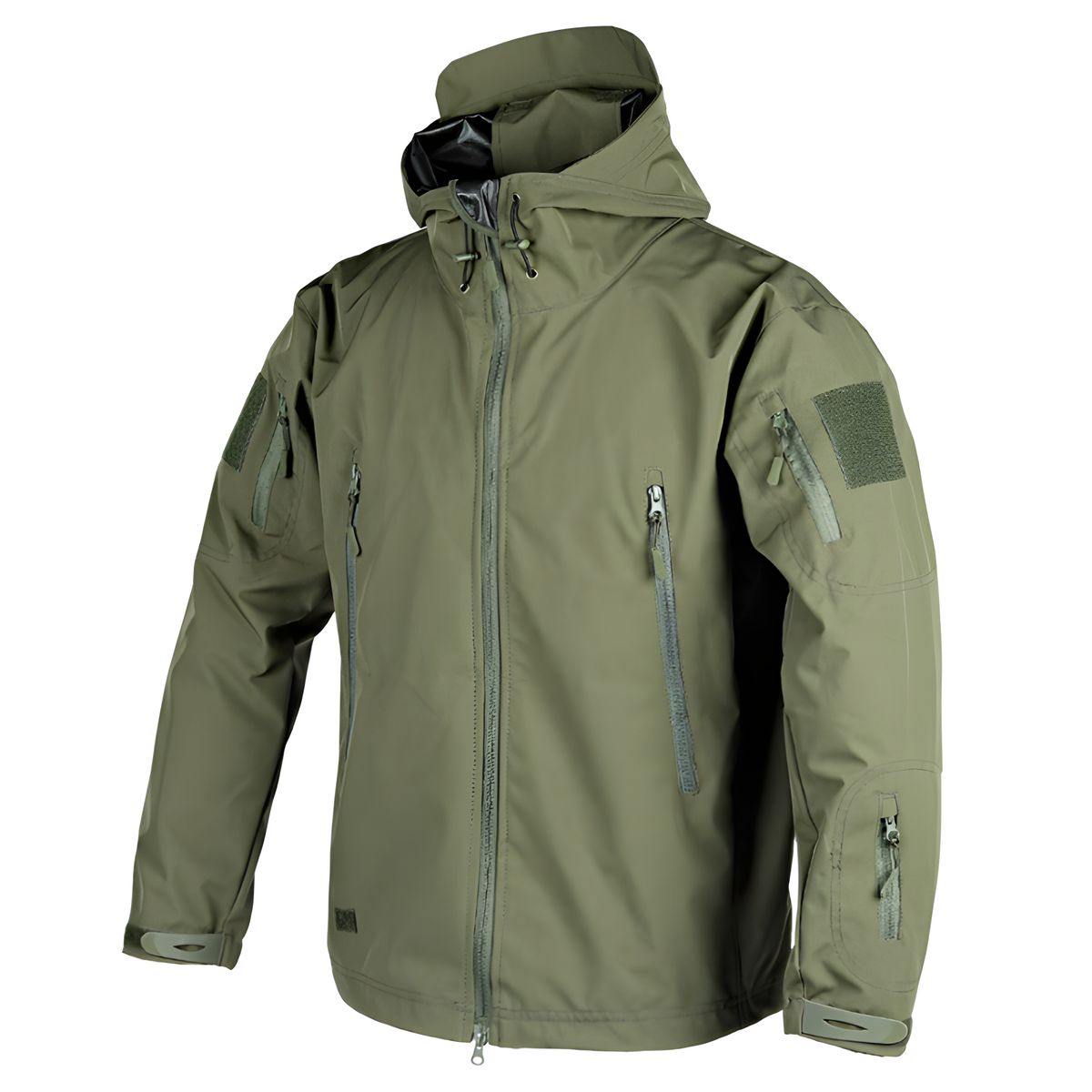 Men's Tactical Windproof Jacket Outdoor Softshell Zipper Hooded Trench ...