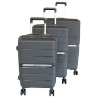 Mooistar Unbreakable Travel Luggage 3 Piece Suitcases Spinner - Black ...