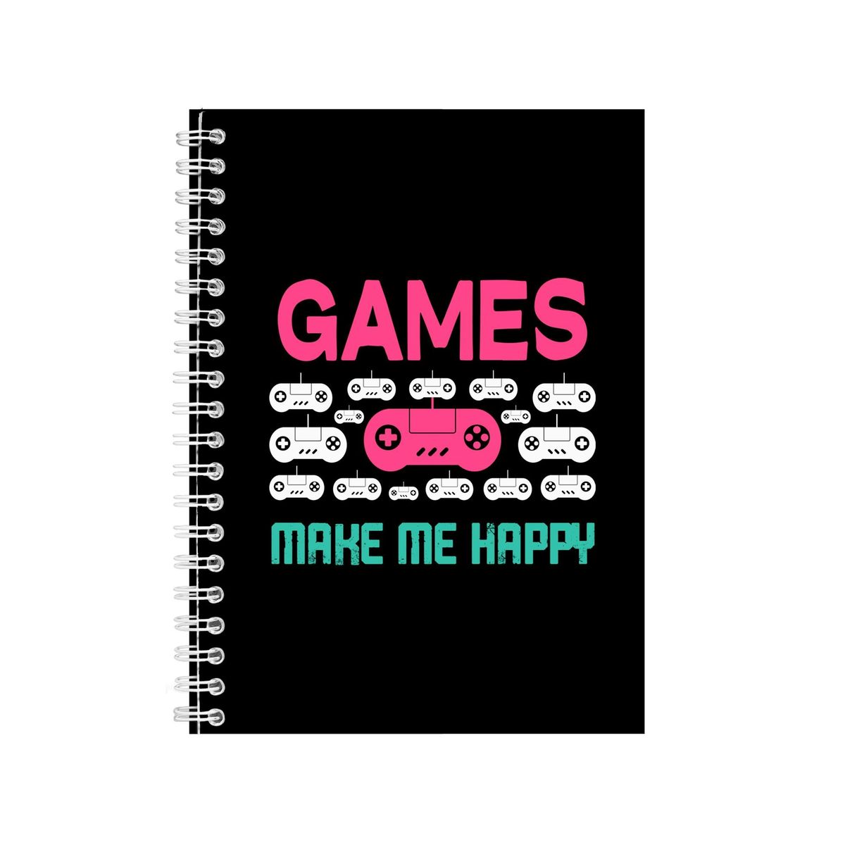 Games Make Me Happy Notebook Gamer Gift Idea A5 Notepad 140 | Shop ...