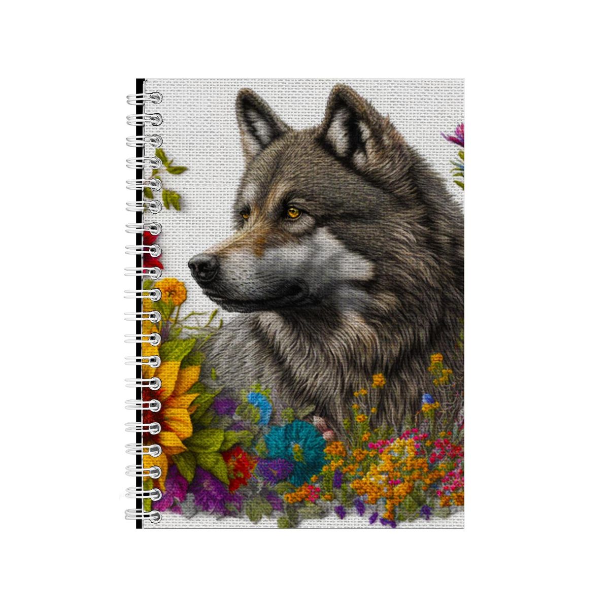 Embroidered GRAY WOLF Notebook Animal Gift Idea Notepad Pad 98 | Shop ...