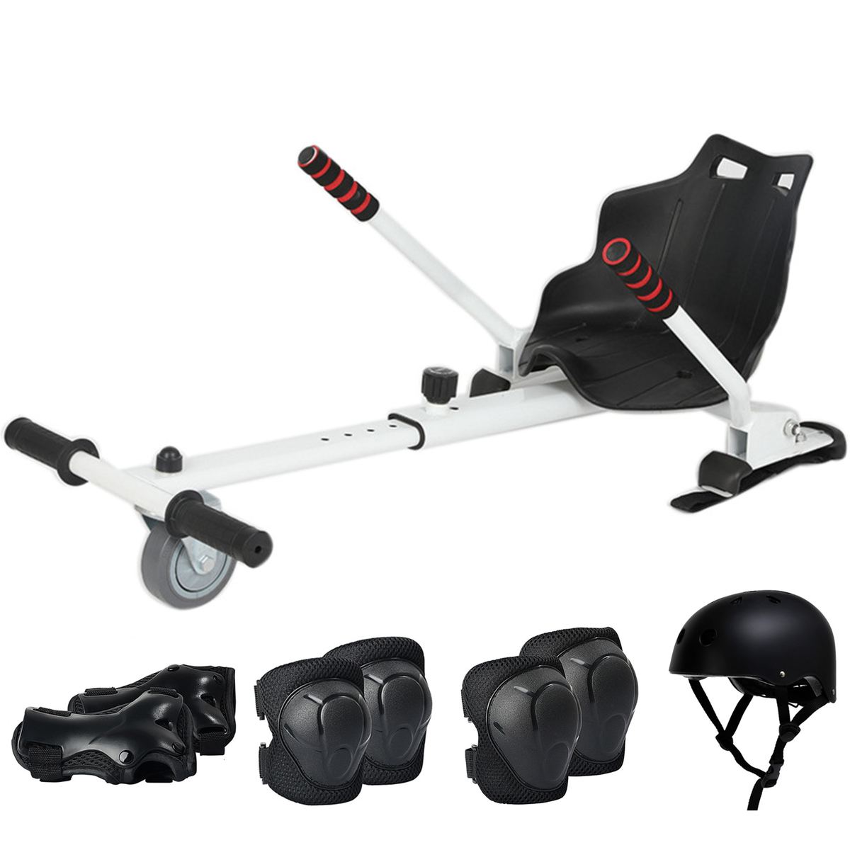 Hoverboard Kart Adjustable Hoverboard Seat with Protective Gear Set for ...