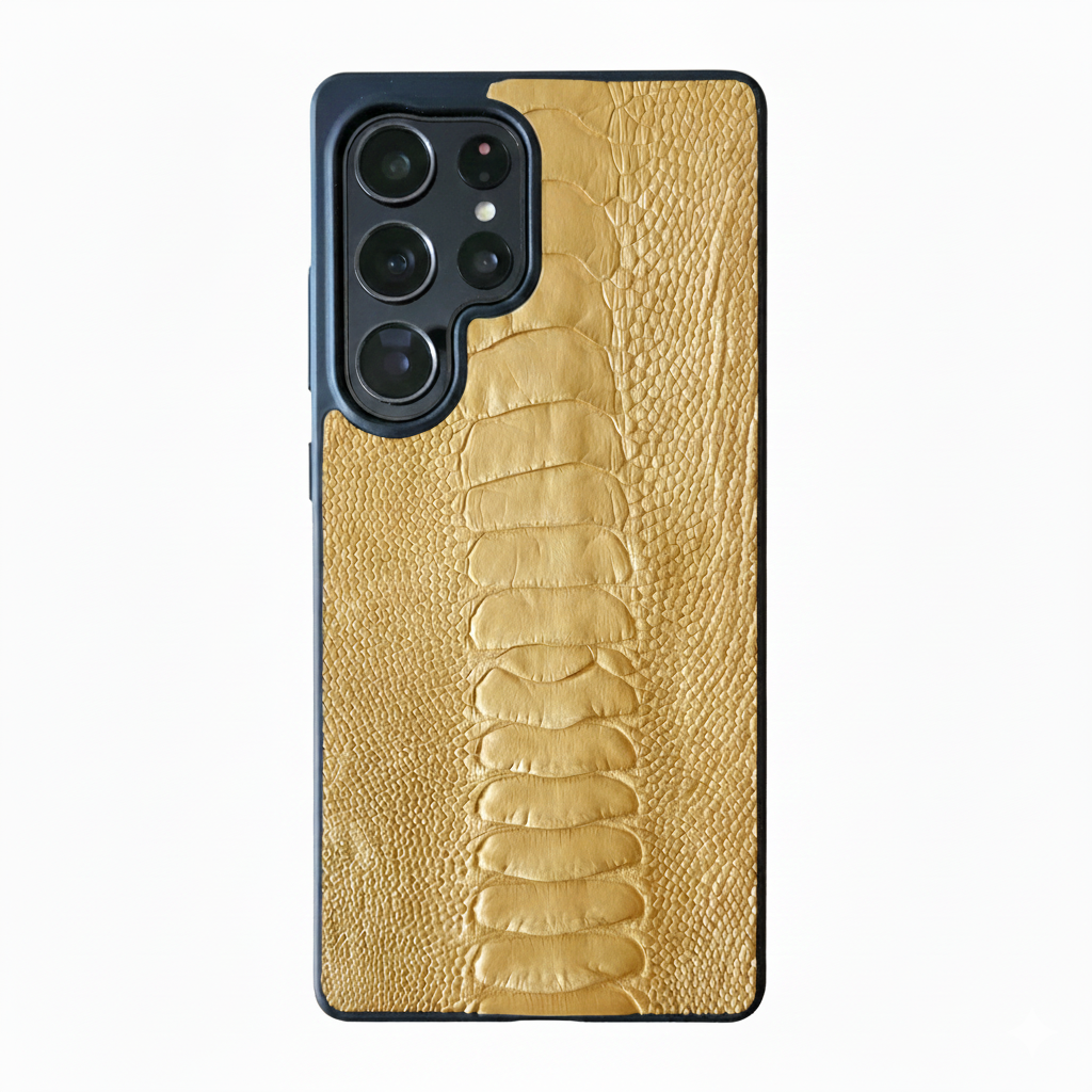 Croska Ostrich Shin Leather Phone Case Compatible with Samsung S22 ...