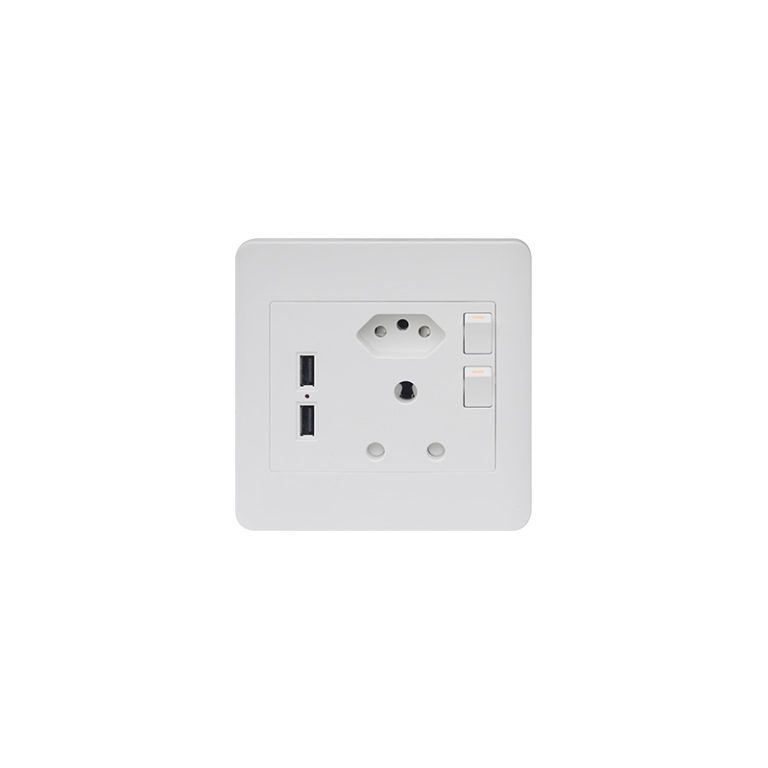Single Wall Switched Socket 16A with Euro 16A and 2x USB | Shop Today ...