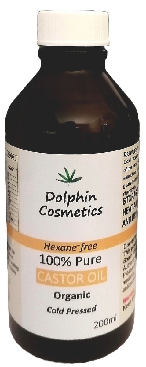 Dolphin Cosmetics Organic Castor Oil Hexane-free 100% Pure Cold Pressed ...