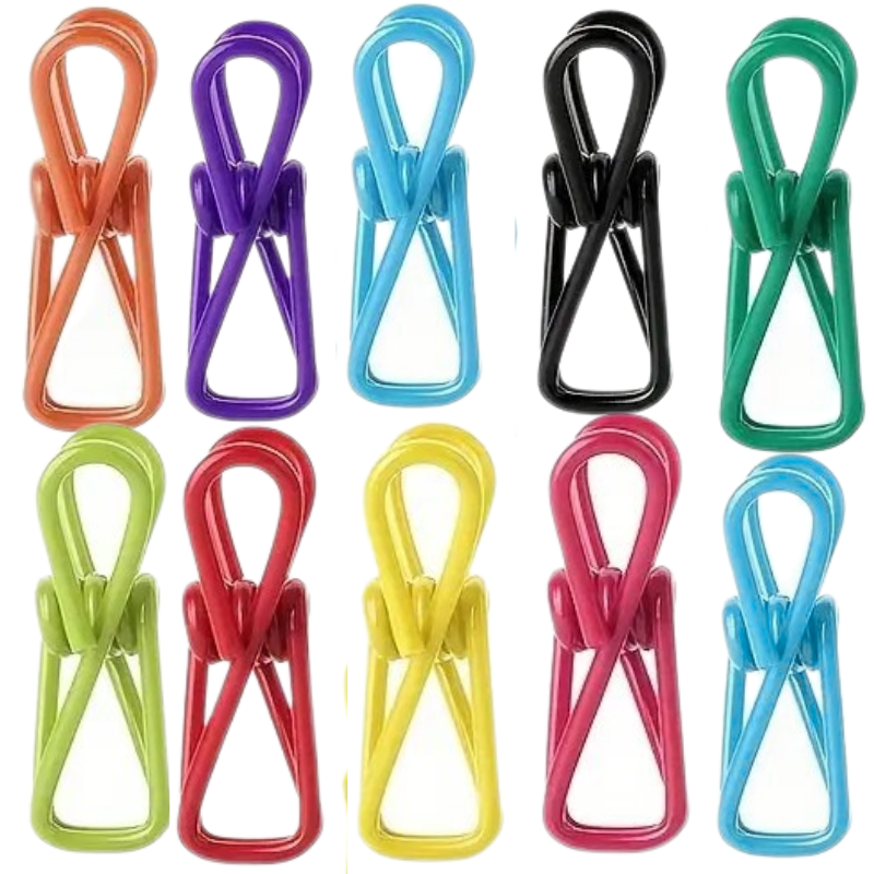 Bestby - 30 Piece Metal Sealing Clips Clothes Pegs with Colorful PVC ...
