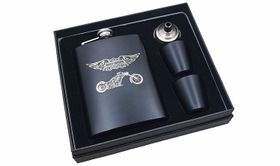 Harley Engraved Flask Set with Shot Glasses | Shop Today. Get it ...