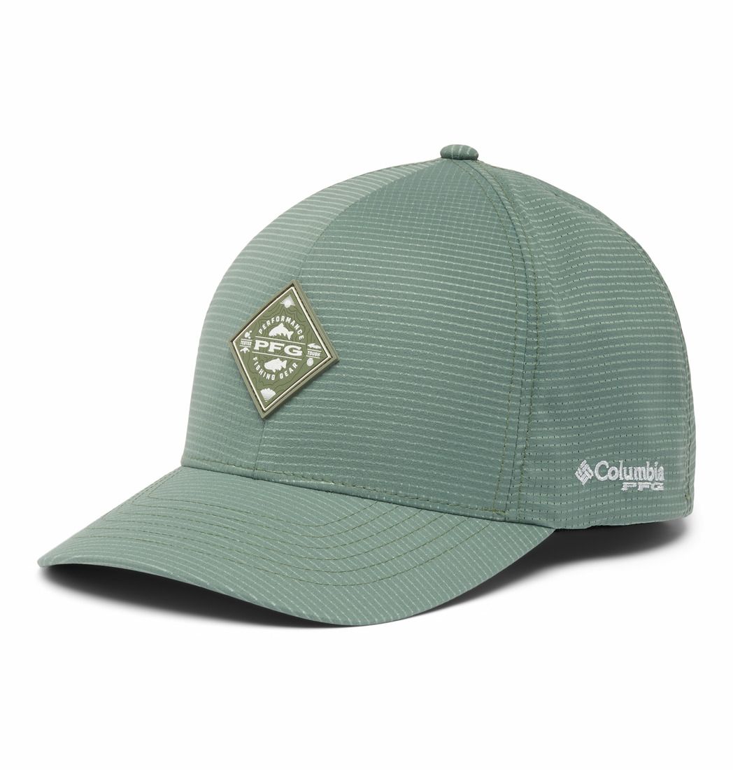 Columbia Unisex PFG Island Angler Stretch Fit Ball Cap Cypress Diamond ...
