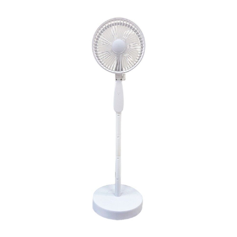 3 Segment Height Adjustable LED Lights USB Rechargeable Standing Fan ...