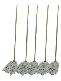 SMTE 500g Cotton Mop Set - Pack of 5 with Wooden Handles | Shop Today ...
