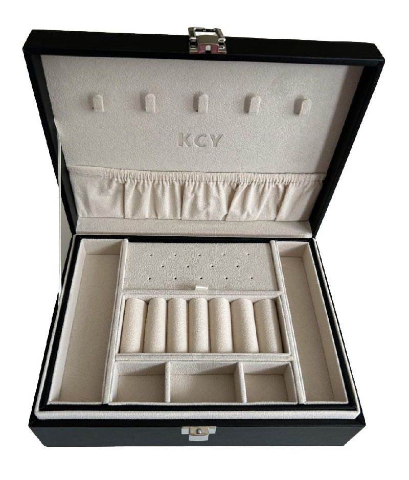 Jewellery Box - PU Leather 2 Tier - Black | Shop Today. Get it Tomorrow ...