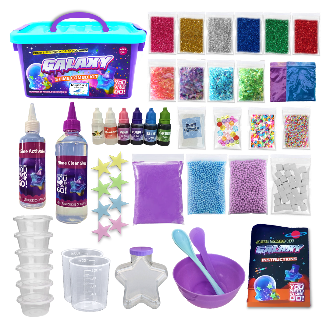 DIY Galaxy Slime Kit with Accessories Kids Arts & Crafts Gift BlueBird ...
