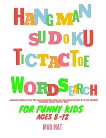 Hangman Sudoku Tic Tac Toe Word Search For Funny Kids and Toddlers Ages ...