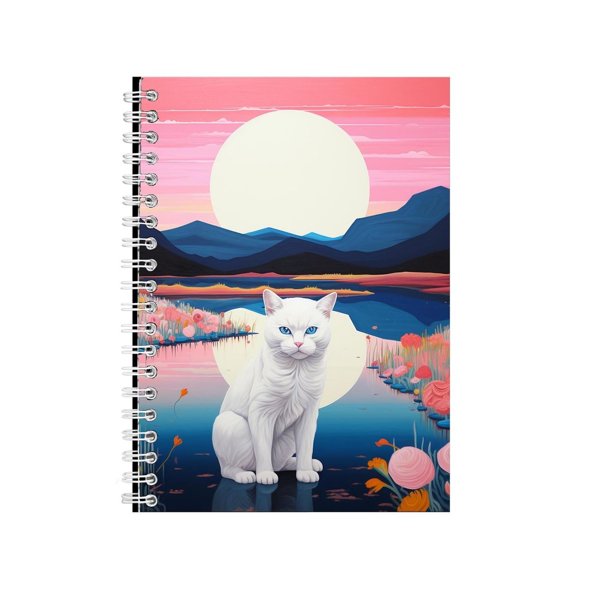 WHITE CAT NEON LANDSCAPE A5 Notebook Gift Idea | Shop Today. Get it ...