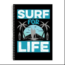 Surf Life A4 Notebook Pad Lines Trendy Surfing Lovers Graphic Present ...