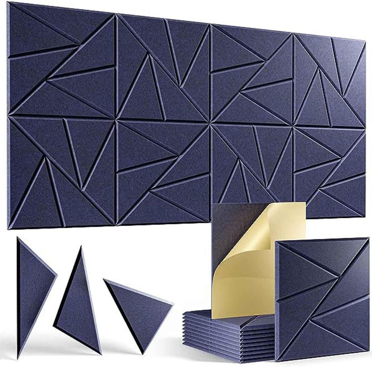 12-Pack Self-Adhesive Acoustic Panels-Sound Absorbing Wall Tiles | Shop ...