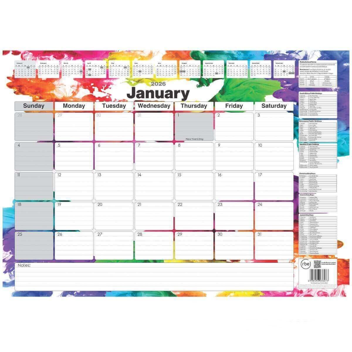 Desk Pad Calendar A2 2026 | Shop Today. Get it Tomorrow! | takealot.com