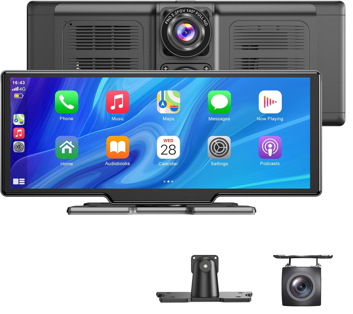 Carplay Car Stereo 4K DashCam HD Touchscreen Wireless MP5 with Rear ...