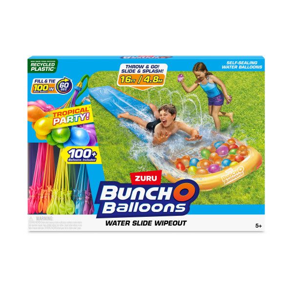 Bunch O Balloons Tropical Party Water Slide Wipeout (1x Lane) by ZURU ...