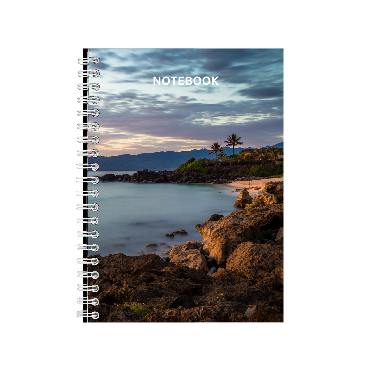 Sea, Rocky Beach at Sunset Notebook, Writing Books Notepad Pad, Gift ...