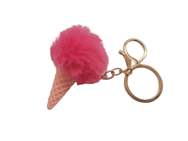 Fluffy Ice Cream Cone Pink Key Rings/ Key Chains Gift | Shop Today. Get ...