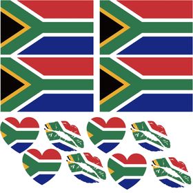 South African Flag Face Tattoo Stickers, Arm Stickers, Sports Tattoo ...