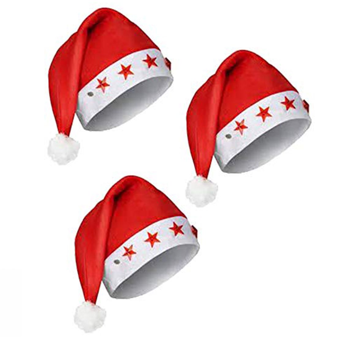 3 Piece Santa Hats with Lights - Modern Star Design | Shop Today. Get ...