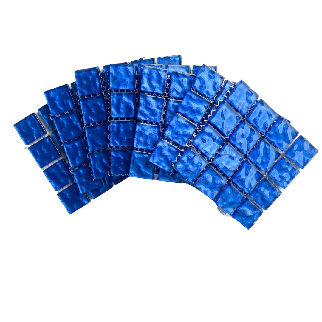 Mosaic Tiles Royal Blue Metallic Ripple 23x23mm (small tiles for ...