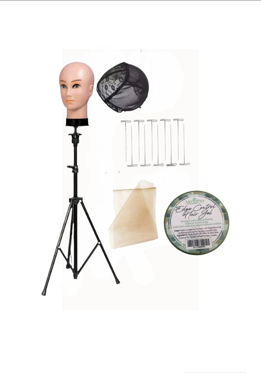 Edge Control Gel with Tripod Mannequin Head Stand Set | Shop Today. Get ...